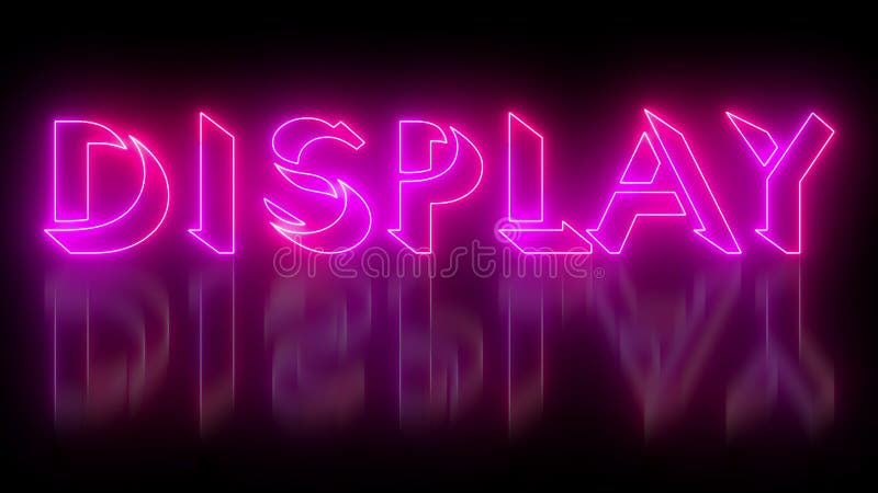 Neon-colored Display Word Text Animation with a Glowing Neon-colored ...