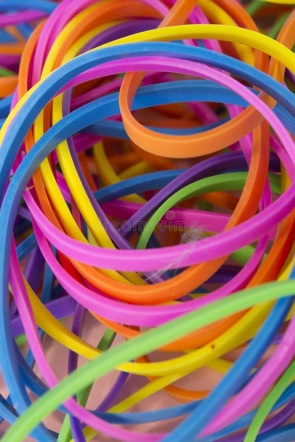 Neon Colored Elastic Rubber Bands Stock Image - Image of elastic, pile ...
