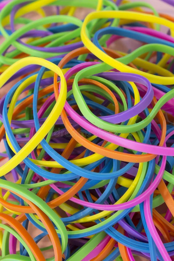 Neon Colored Elastic Rubber Bands Stock Photo - Image of blue, pink ...
