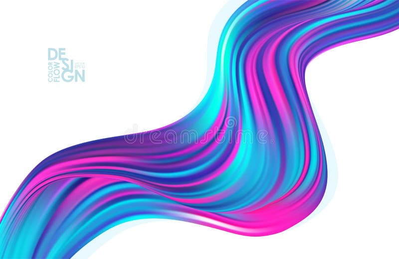 Set of Abstract 3d Neon Colored Flow Shape. Colorful Circle Liquid of ...