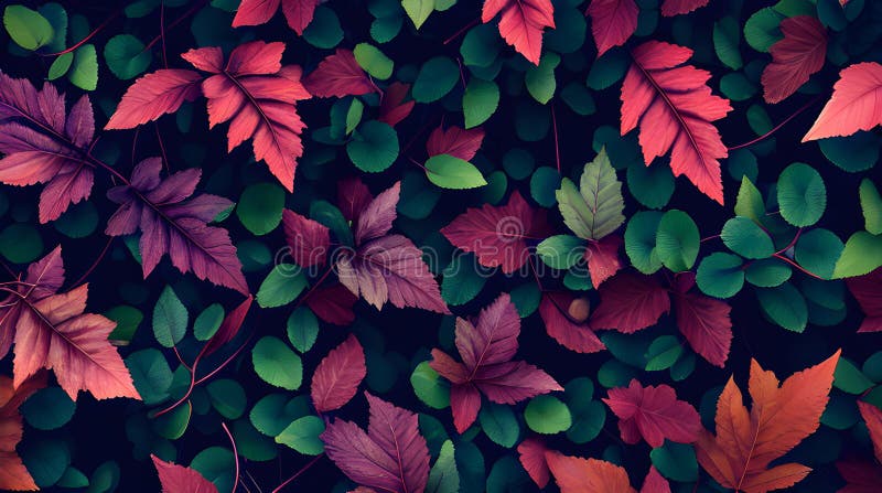 A Neon Colored Leaves Border with Ample Copy Space Crafted by ...
