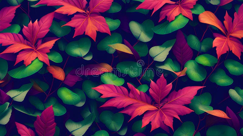A Neon Colored Leaves Border with Ample Copy Space Crafted by ...