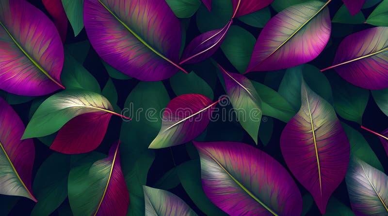 A Neon Colored Leaves Border with Ample Copy Space Crafted by ...