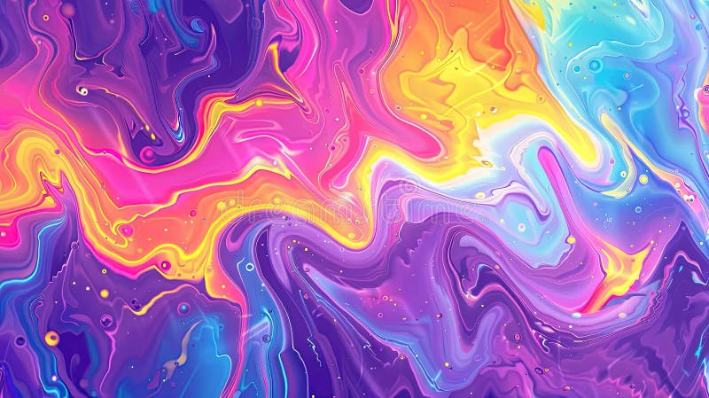 Neon-colored Liquid Mixing, Creating a Mesmerizing Psychedelic Effect ...