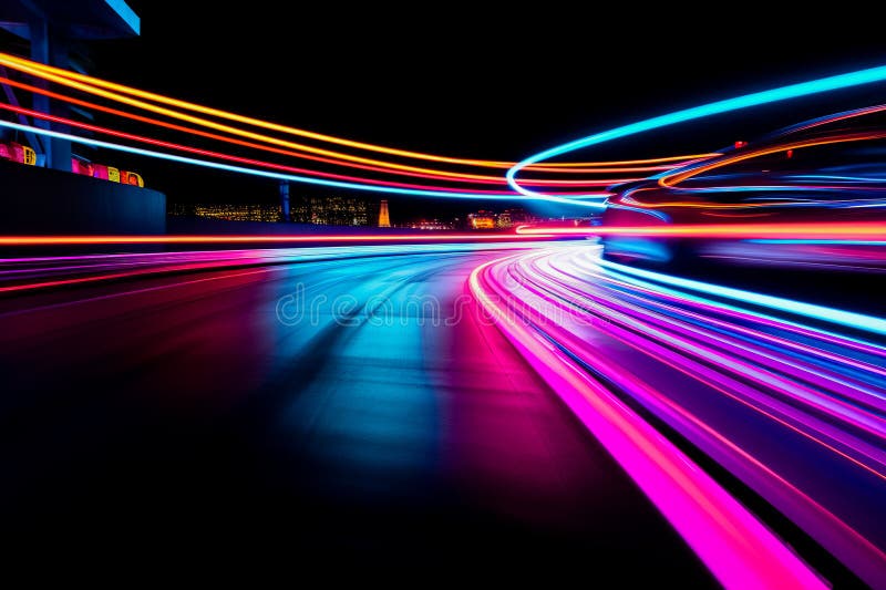 Neon Colored Race or Speedway. Abstract Stock Illustration ...