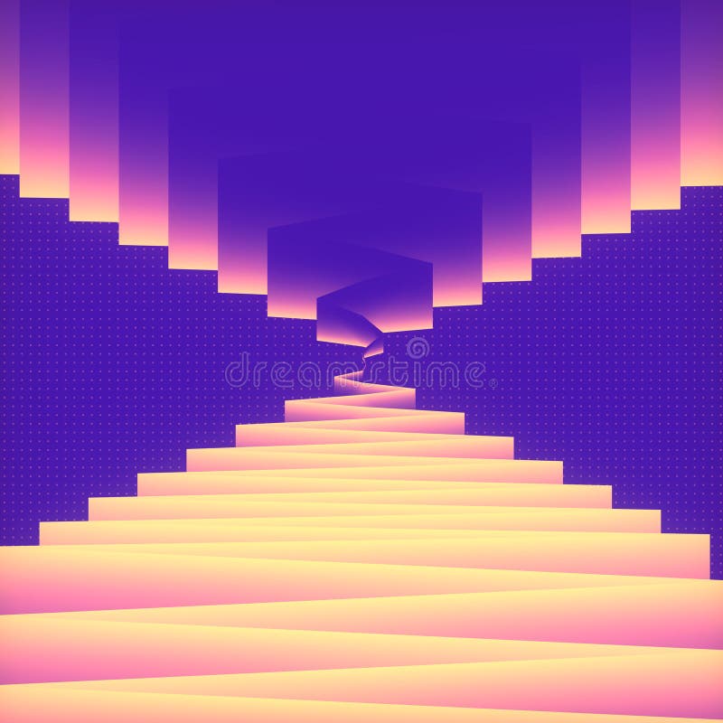 Neon Colored Zig-zag Libyrinth. Bright Pattern. Modern Minimal Style ...