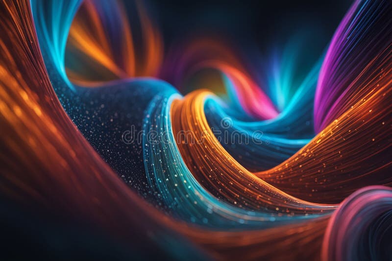 Neon Colorful Abstract Wavy Pattern Wallpaper Stock Illustration ...