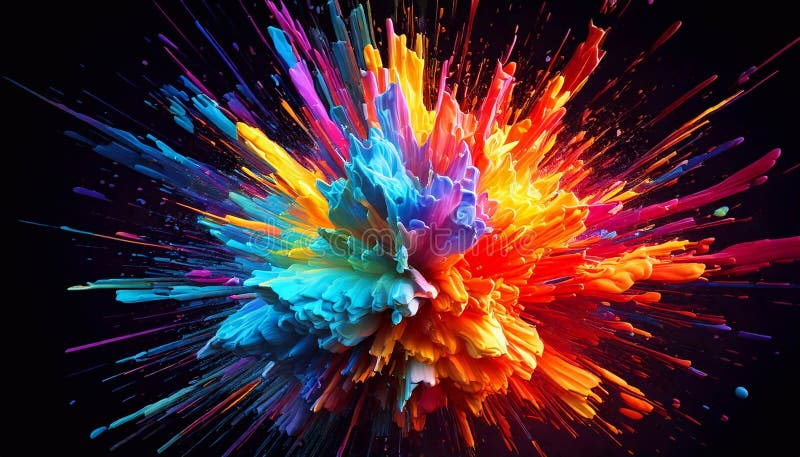 Neon Colors Burst in a Vibrant Explosion, Creating an Abstract Art ...