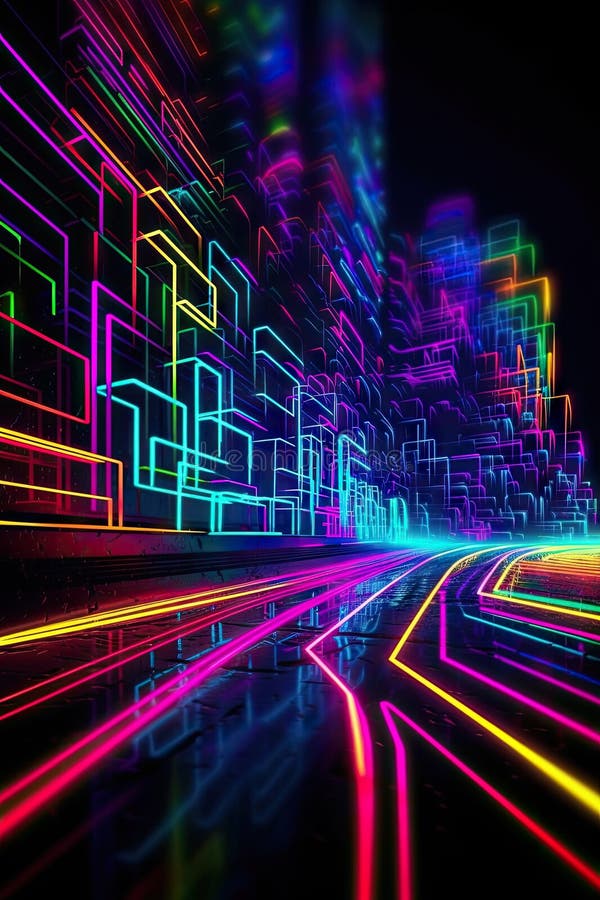 Neon Colors Wallpaper for a Futuristic Look. Stock Illustration ...