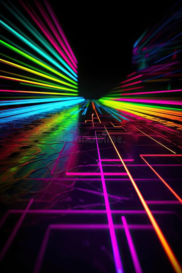 Neon Colors Wallpaper for a Futuristic Look. Stock Illustration ...