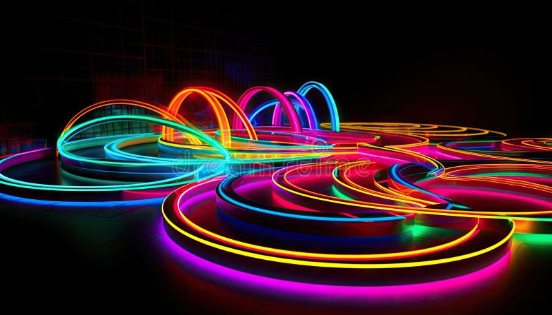 Neon Colors Wallpaper for a Futuristic Look. Stock Illustration ...