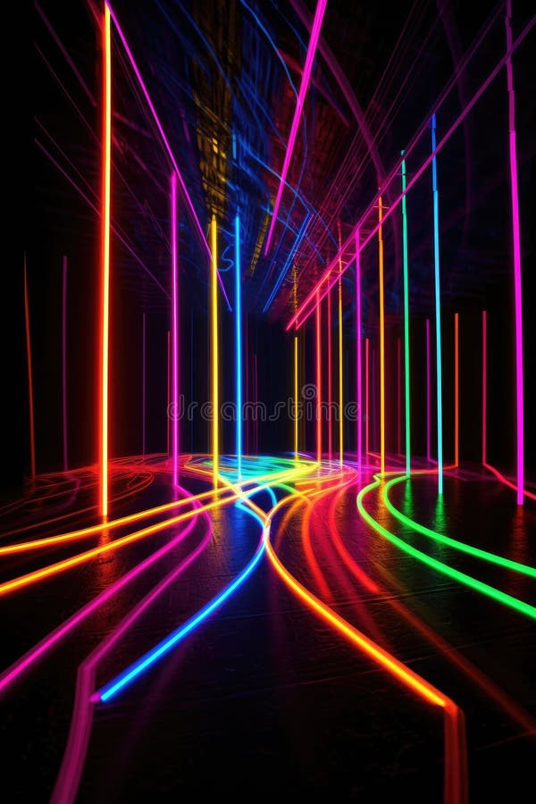Neon Colors Wallpaper for a Futuristic Look. Stock Illustration ...