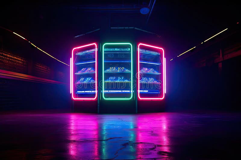 Neon Colour Illuminated Game Show Stock Image - Image of glowing, laser ...