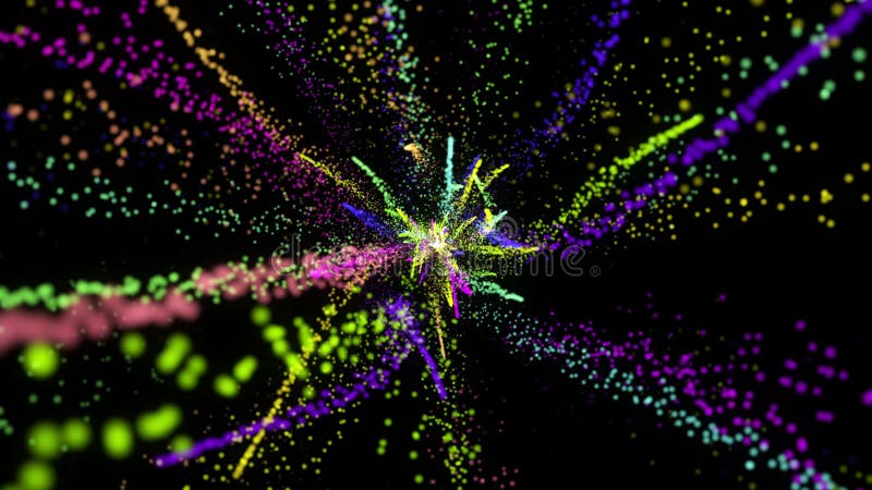 Neon Colourful Particle Explosion Flow Relaxing Background Loop. Stock Video - Video of infinity ...