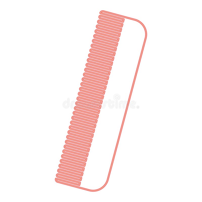 Neon Comb Red Color Vector Illustration Flat Style Image Stock Vector ...