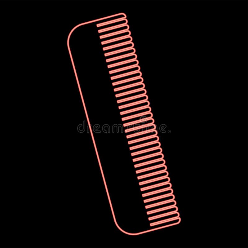 Neon Comb Red Color Vector Illustration Image Flat Style Stock Vector ...