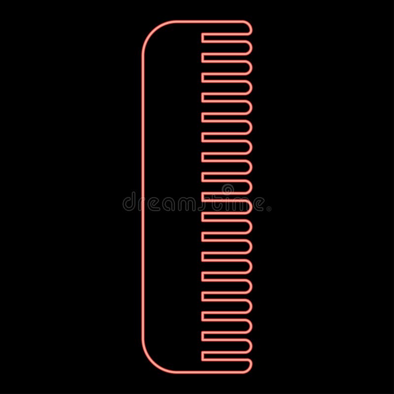 Neon Comb Red Color Vector Illustration Image Flat Style Stock Vector ...