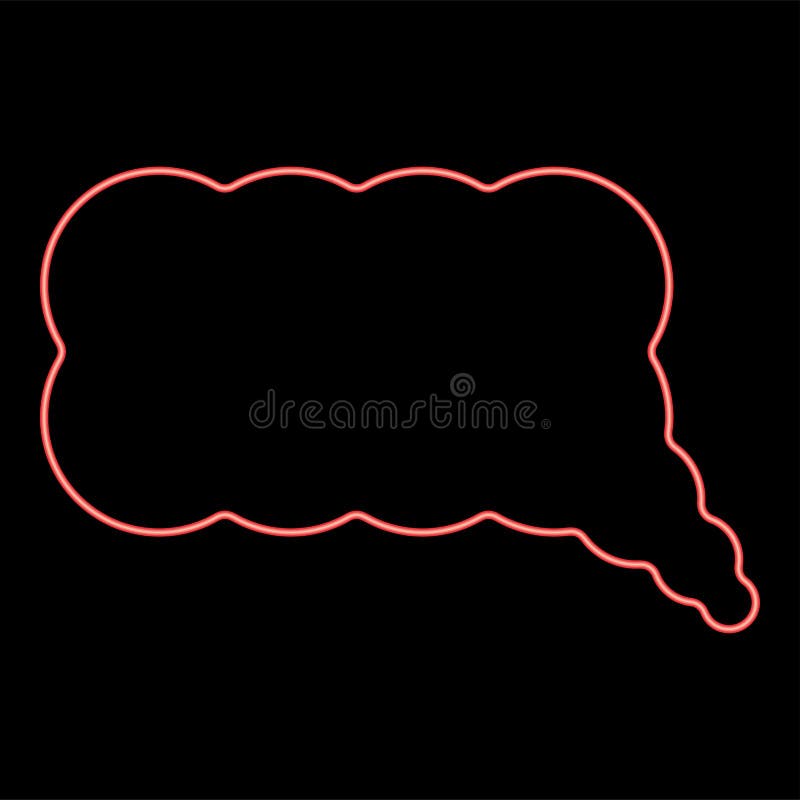 Neon Comment Red Color Vector Illustration Flat Style Image Stock ...