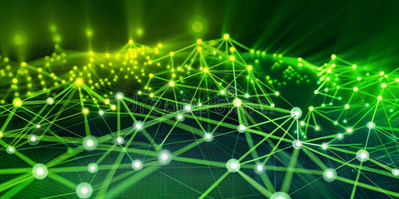 Neon Communication Network Background, Generative Ai Stock Illustration ...