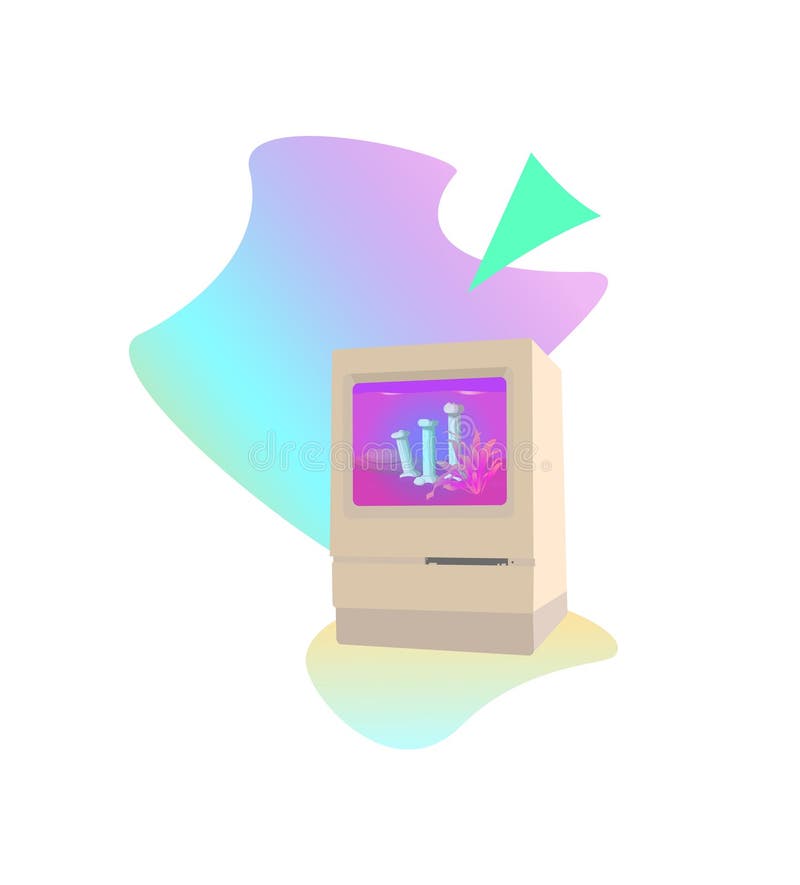 Neon computer stock vector. Illustration of technology - 277920857