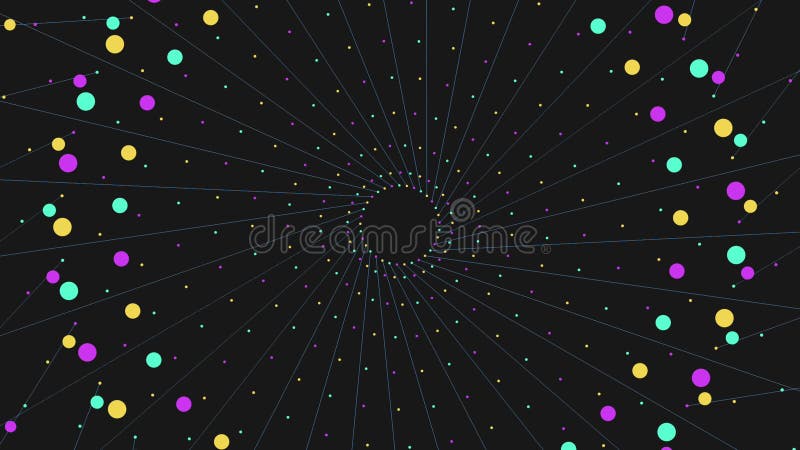 Neon Connected Dots and Lines in Circles on Dark Space Stock Video ...