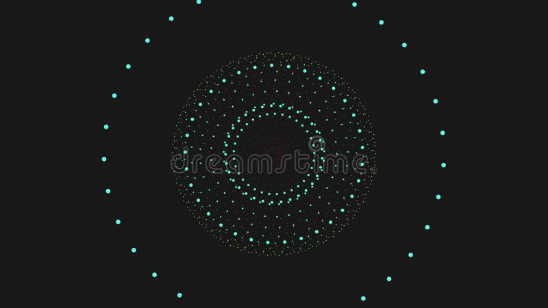 Neon Connected Dots and Lines in Circles on Dark Space Stock Video ...