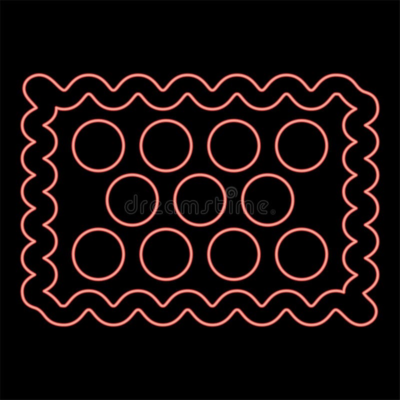 Neon Cookie Red Color Vector Illustration Flat Style Image Stock Vector ...