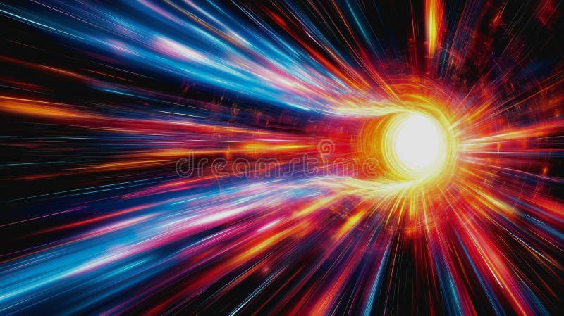 Neon Cosmic Portal with Advanced Tech Circuitry in Deep Space Stock ...