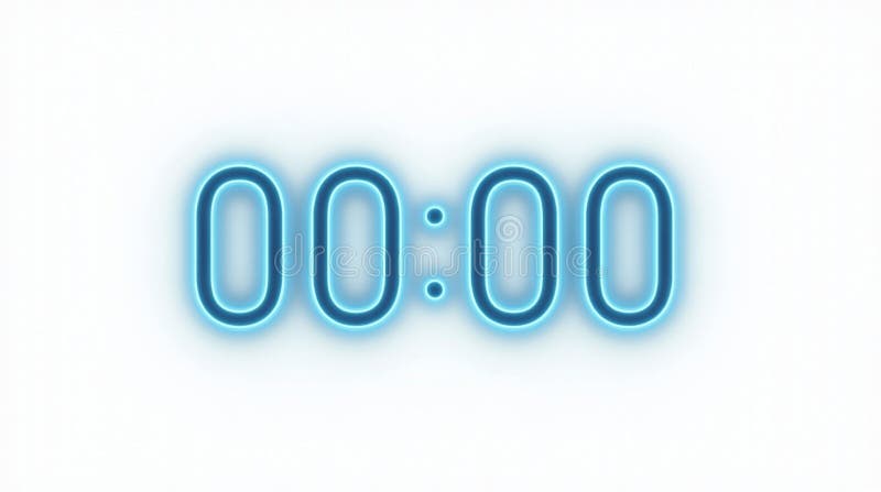 Neon Countdown Timer Zero Seconds Digital Clock Design Element for ...