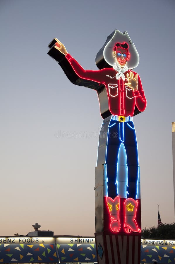 Neon Cowboy Statue at Texas State Fair Editorial Photography - Image of ...