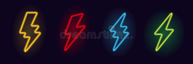 Neon Creative Vector Logo Power Bolt and Energy Flash Stock Vector ...