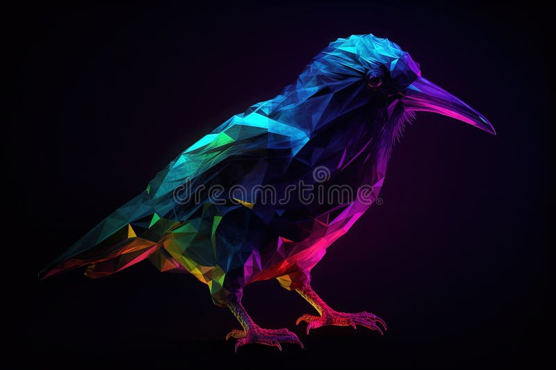 Neon Crystal Bird: a Stunning Background Wallpaper for Your Device ...