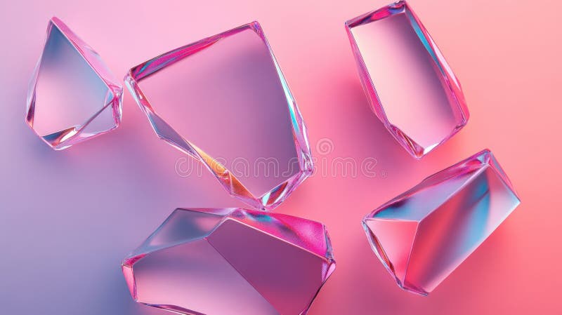 Neon Crystal Patterns with Reflective Surfaces, Neon Texture, Abstract ...