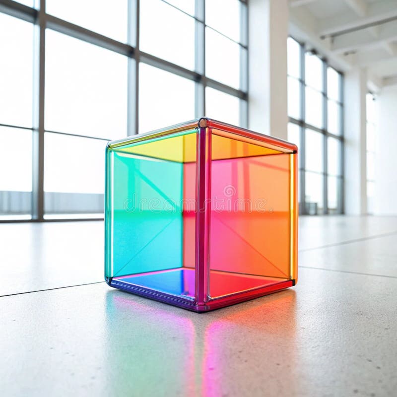 Neon Cube Abstract 3D Render Stock Illustration - Illustration of ...