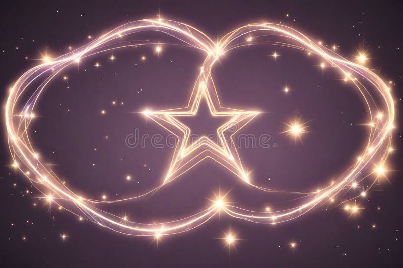 Neon Curve Arch Line with Star Glitter Shine Stock Illustration ...