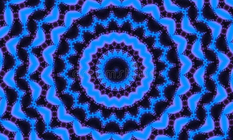 Neon Cyan Deep Blue with Purple Shadow Kaleidoscope Stock Illustration ...