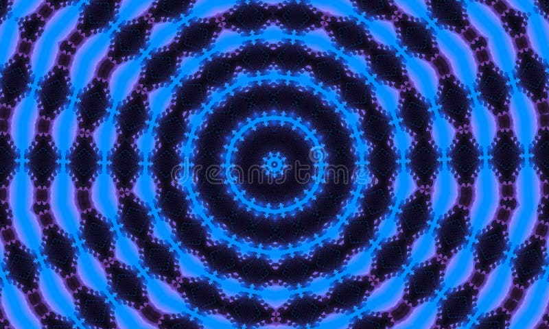 Neon Cyan Deep Blue with Purple Shadow Kaleidoscope Stock Illustration ...