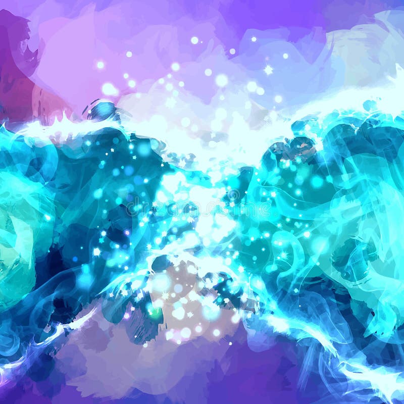 Neon Cyan Greenery Explosion Paint Splatter Artistic Cover Desig Stock ...