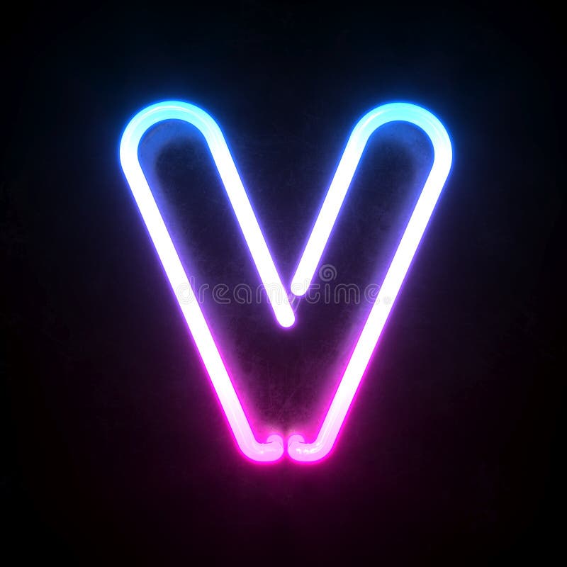 Neon 3d Font, Blue and Pink Neon Light 3d Rendering, Letter L Stock ...