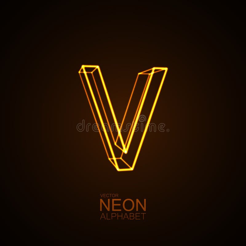 Neon V Letter Logo Icon Design With Creative Wing In Blue Purple ...