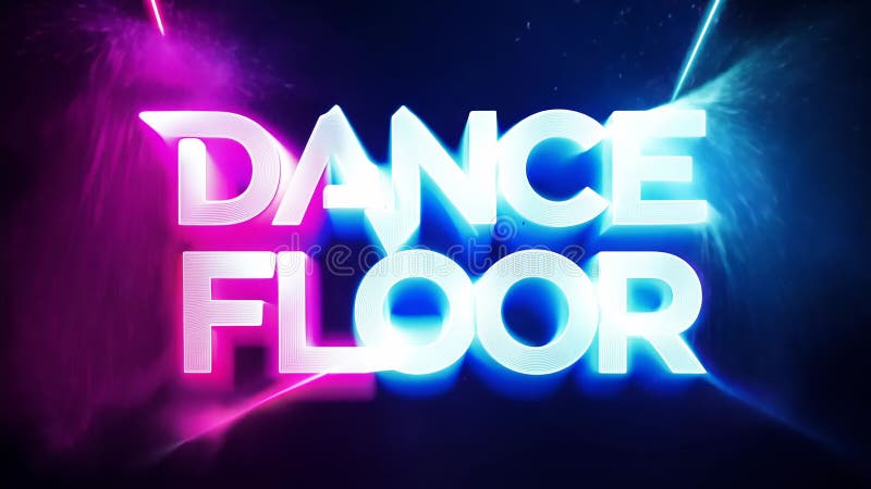Neon Dance Floor Text with Dynamic Lighting Effects Stock Video - Video ...
