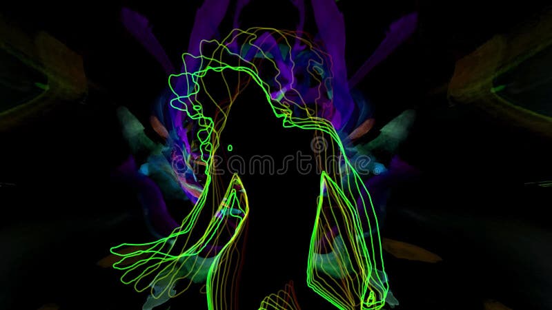 Neon Dancer with Dynamic Back Drop. Stock Video - Video of ultra ...