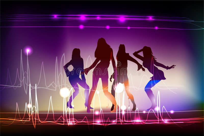 Neon Dancing Girls Neon Collection Stock Vector - Illustration of girl ...