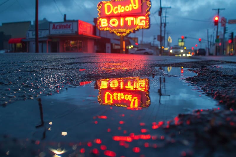 Neon Dawn Reflections stock illustration. Illustration of illumination ...