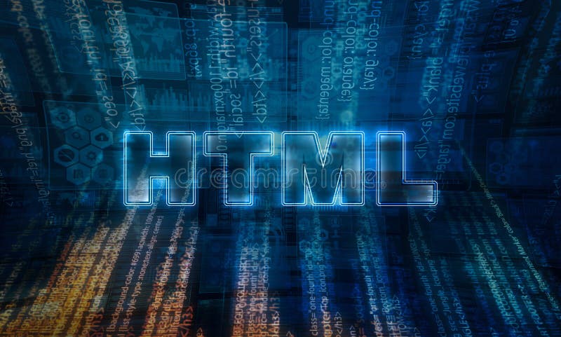 Futuristic HTML background stock illustration. Illustration of byte ...