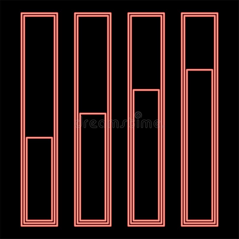 Neon Diagram Growth Red Color Vector Illustration Flat Style Image ...