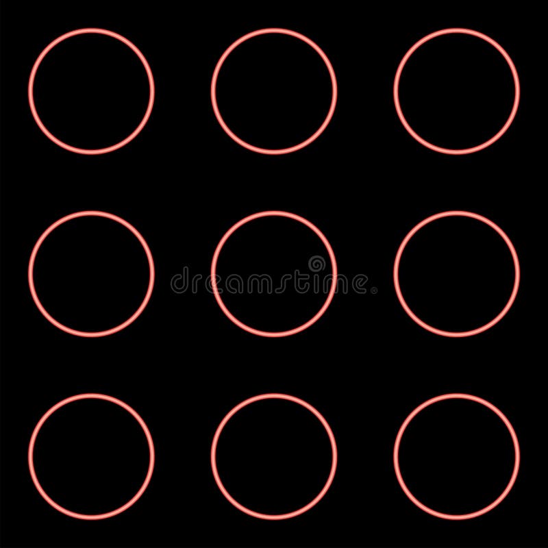 Neon Dial Button Icon Black Color in Circle Red Color Vector ...