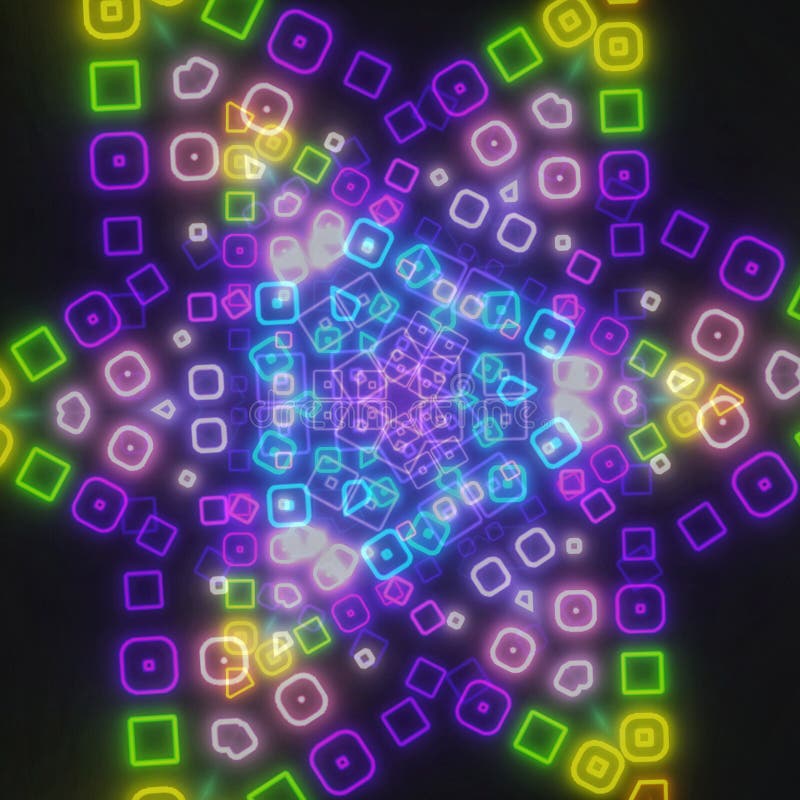 Neon digital shape pattern stock illustration. Illustration of pattern ...