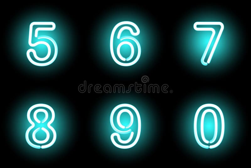 Neon digits stock vector. Illustration of creative, graphic - 42228258