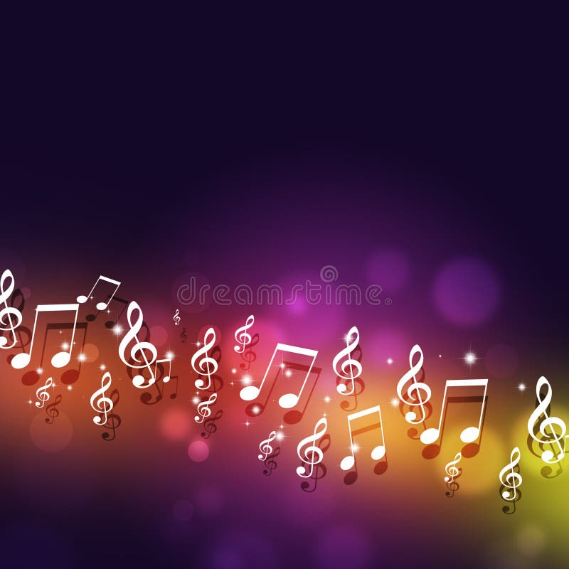 Neon disco music notes stock illustration. Illustration of note - 191296165